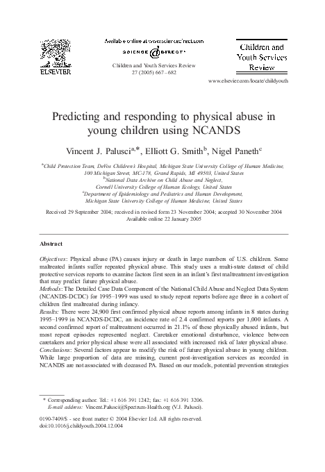 (PDF) Predicting and responding to physical abuse in young children ...