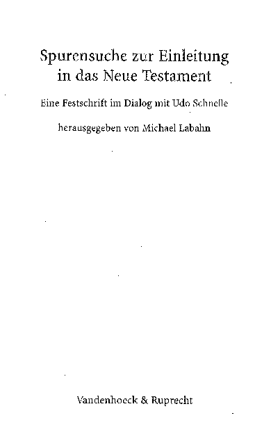 (PDF) Markion und die Apostelgeschichte. Ein Beitrag zum Werden des Kanons