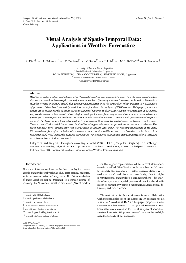 Pdf Visual Analysis Of Spatio Temporal Data Applications In Weather Forecasting