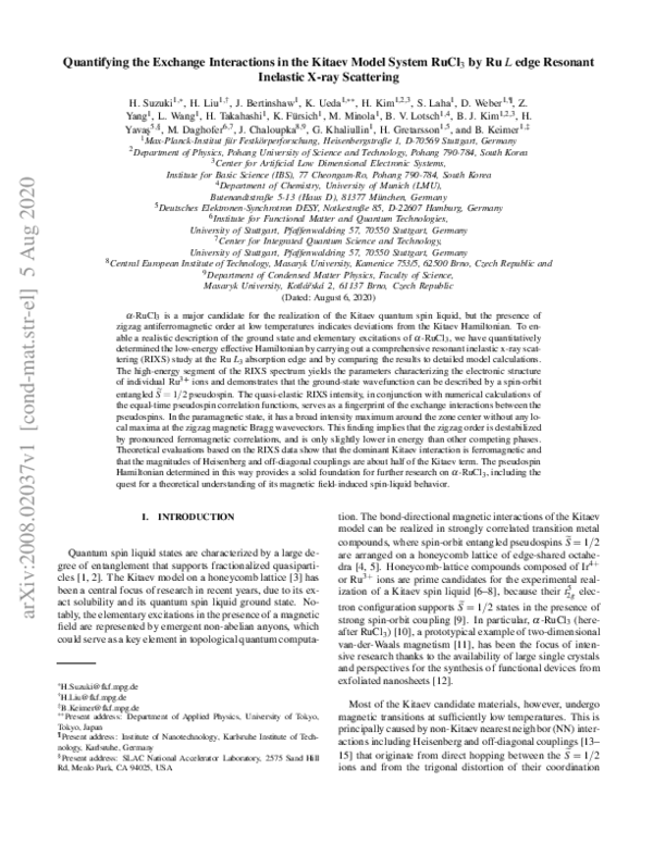 (PDF) Quantifying the Exchange Interactions in the Kitaev Model System ...