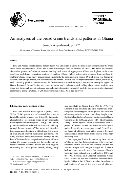 (PDF) An analyses of the broad crime trends and patterns in Ghana