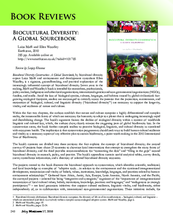 (PDF) Biocultural Diversity : A Global Sourcebook