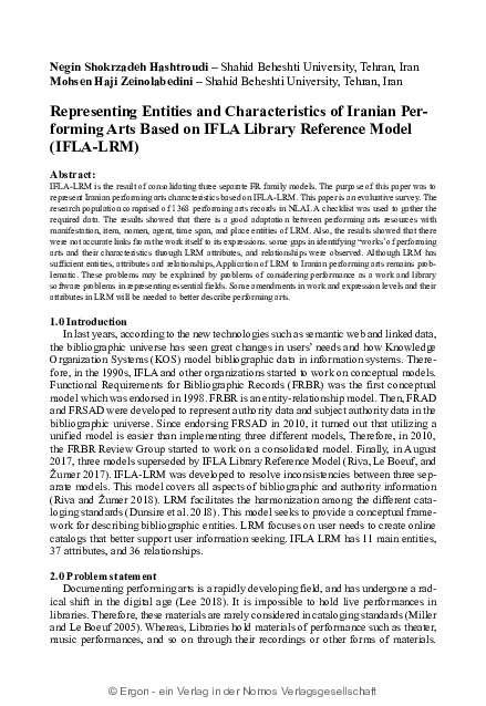 (PDF) Representing Entities and Characteristics of Iranian Performing ...