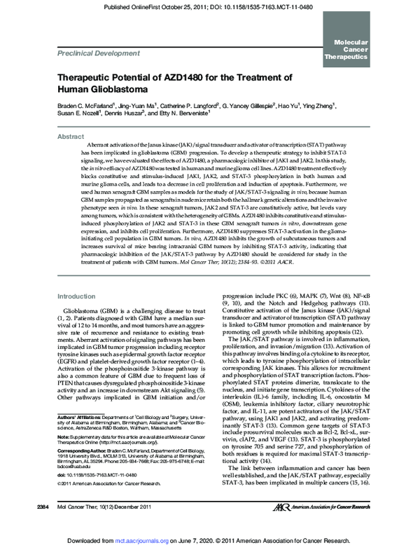 (PDF) Therapeutic Potential of AZD1480 for the Treatment of Human ...