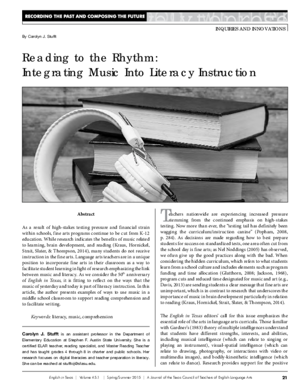 (PDF) Reading to the Rhythm: Integrating Music into Literacy Instruction