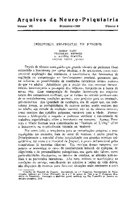 (PDF) Leucotomia pré-frontal em menores