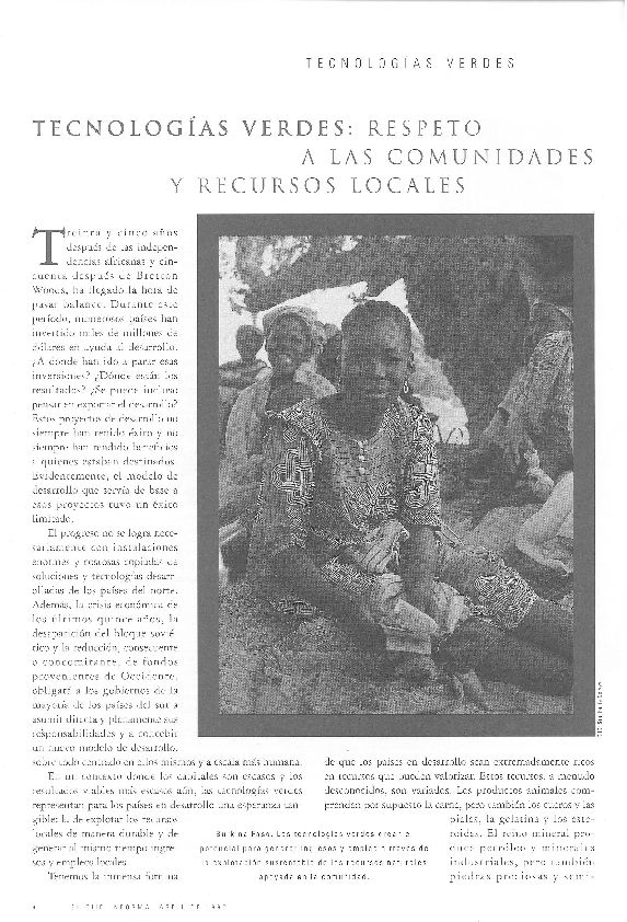 (PDF) Technologías verdes: respeto a las comunidades y recursos locales