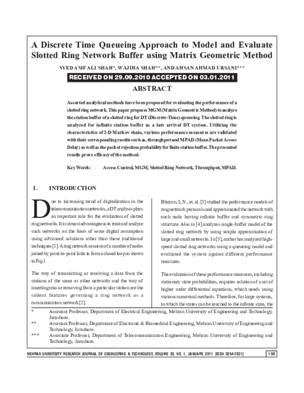 (PDF) A Discrete Time Queueing Approach to Model and Evaluate Slotted ...
