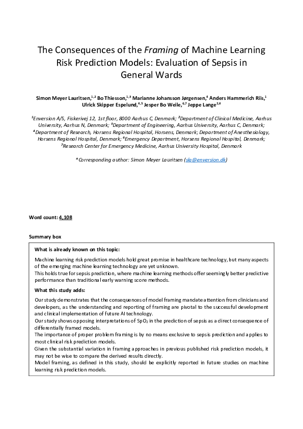 (PDF) The Consequences of the Framing of Machine Learning Risk ...