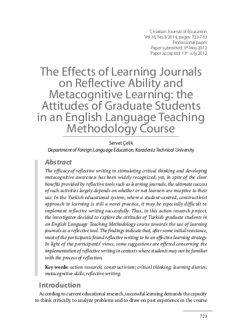 (PDF) The Effects of Learning Journals on Reflective Ability and ...