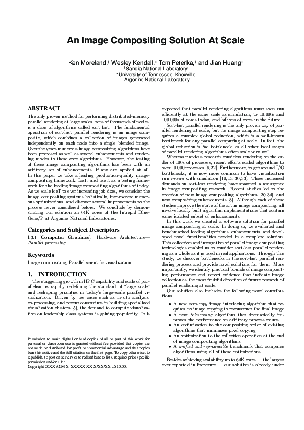 (PDF) An image compositing solution at scale | Kenneth Moreland - Academia.edu