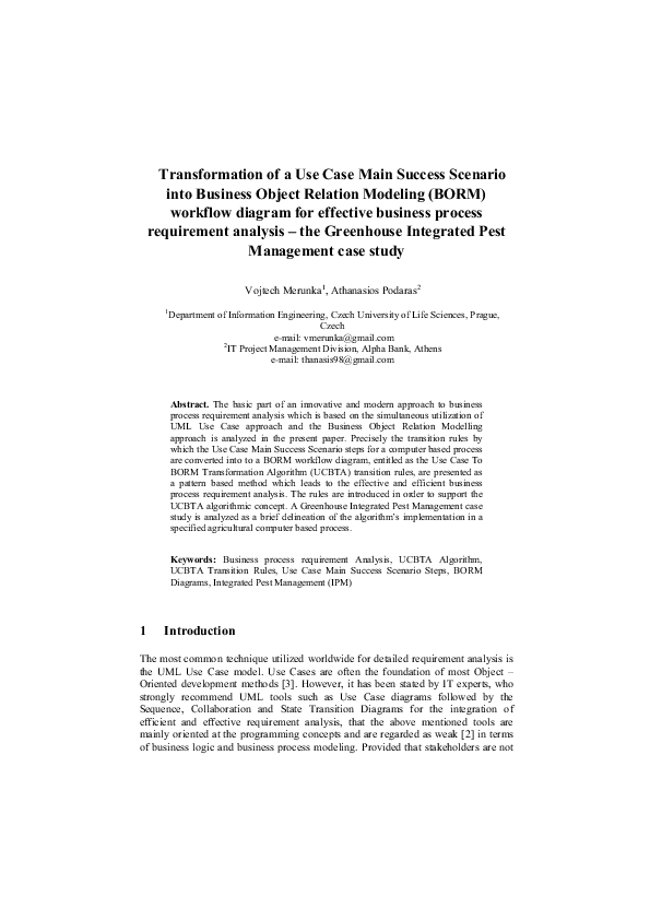 (PDF) Transformation of a Use Case Main Success Scenario Into Business ...
