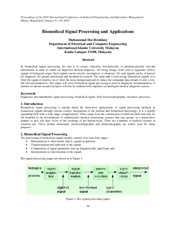 (PDF) Biomedical Signal Processing and Applications