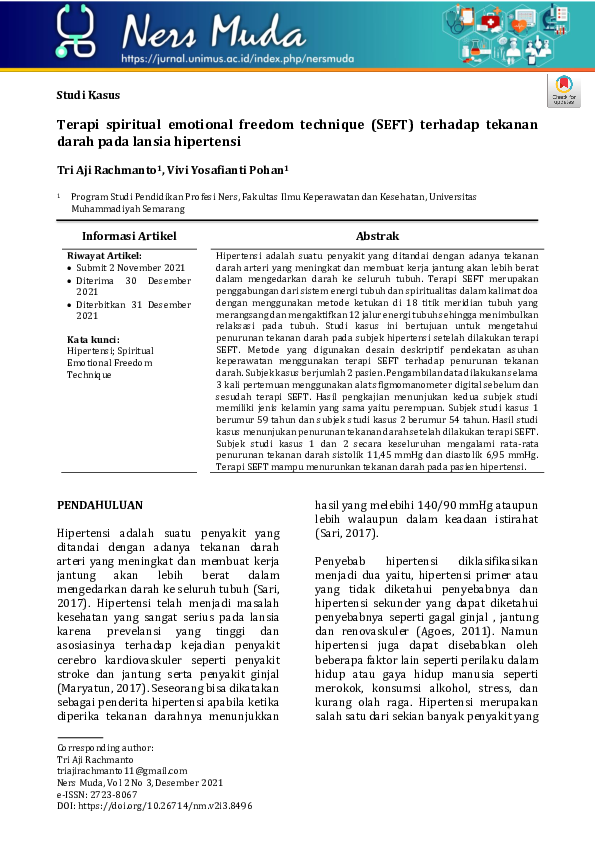 (PDF) Terapi spiritual emotional freedom technique (SEFT) terhadap ...