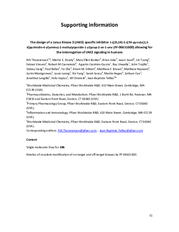 (PDF) The design of a Janus Kinase 3 (JAK3) specific inhibitor 1-((2S ...