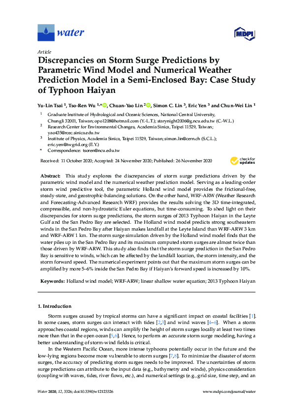 (PDF) Discrepancies on Storm Surge Predictions by Parametric Wind Model and Numerical Weather ...