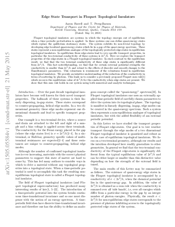 (PDF) Edge-state transport in Floquet topological insulators