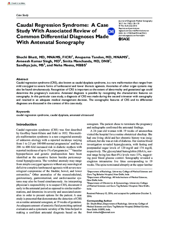 (PDF) Caudal Regression Syndrome