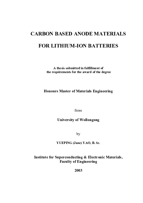 (PDF) Carbon-based anode materials for lithium-ion batteries