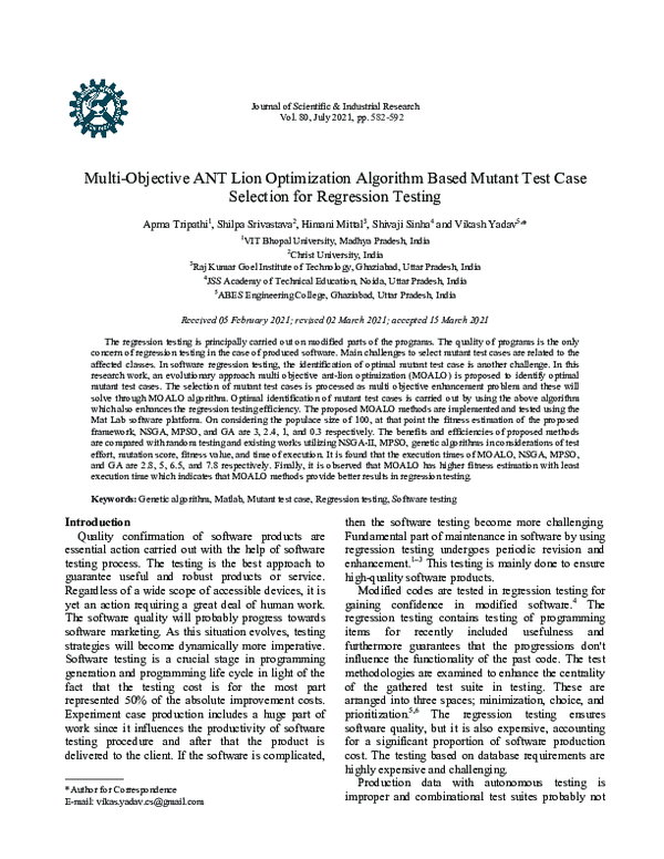 (PDF) Multi-objective ant lion optimization algorithm to solve large-scale multi-objective ...