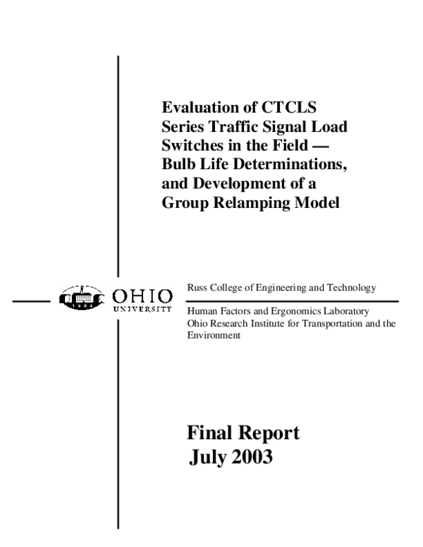 (PDF) Evaluation of CTCLS Series Traffic Signal Load Switches in the ...