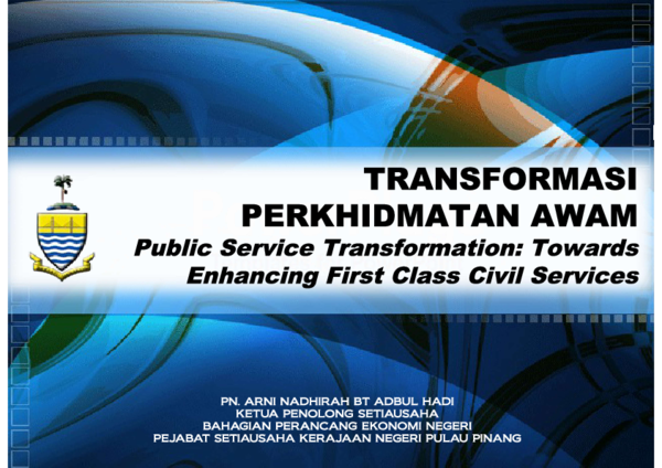 (PDF) TRANSFORMASI PERKHIDMATAN AWAM Public Service Transformation ...
