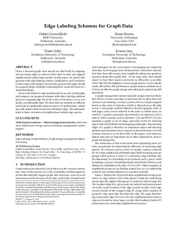 (PDF) Edge Labeling Schemes for Graph Data