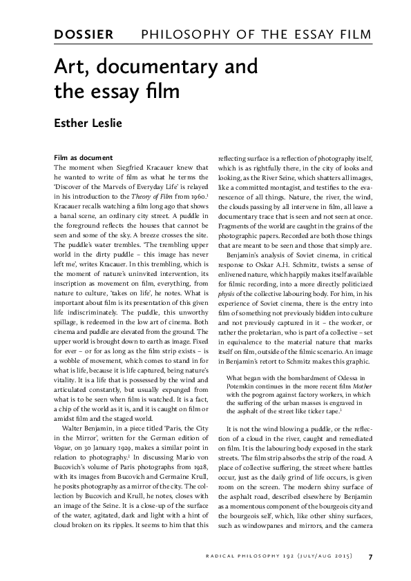 (PDF) Art, documentary and the essay film
