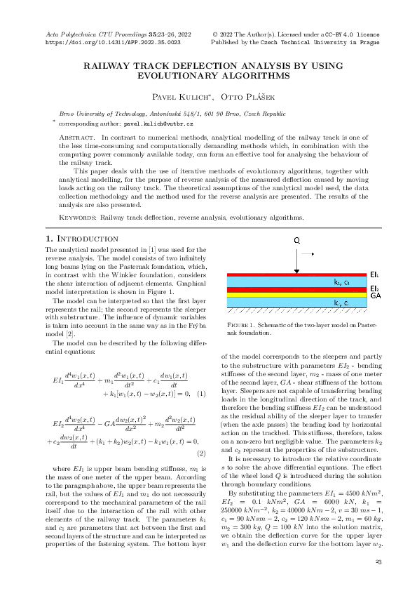 (PDF) Railway track deflection analysis by using evolutionary algorithms