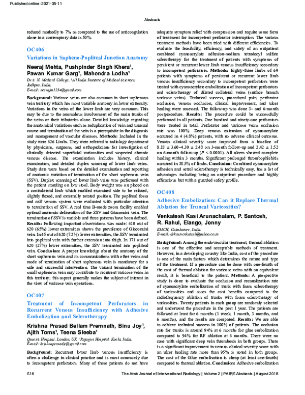 (PDF) Variations in Sapheno-Popliteal Junction Anatomy