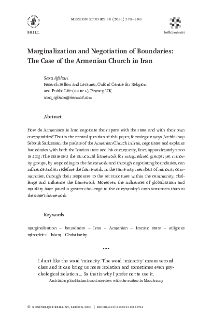 (PDF) Marginalization and Negotiation of Boundaries: The Case of the ...