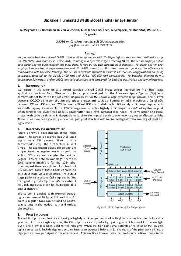 (PDF) Backside illuminated 84 dB global shutter image sensor