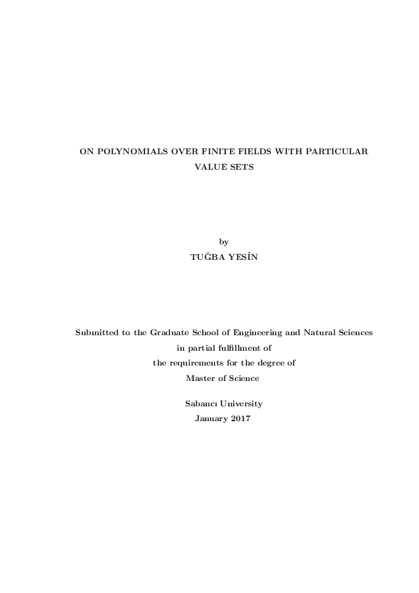 (PDF) On polynomials over finite fields with particular value sets