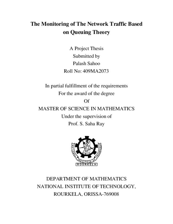 (PDF) Monitoring of Network Traffic based on Queuing Theory