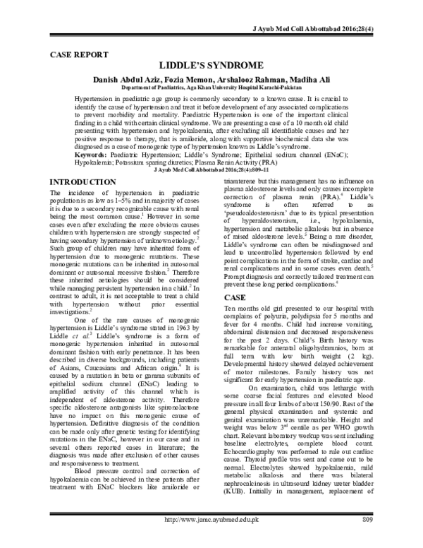 (PDF) Liddle's Syndrome