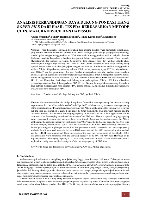 (PDF) Analisis Perbandingan Daya Dukung Pondasi Tiang Bored Pile Dari ...