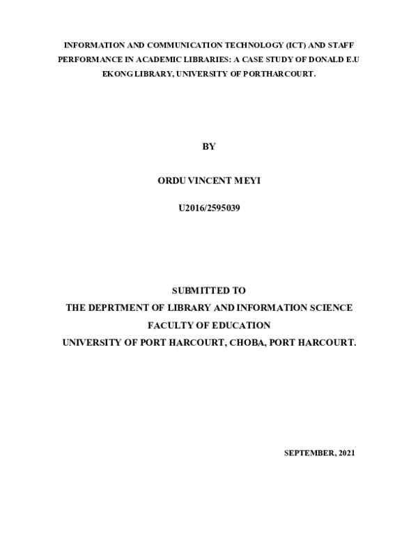 (DOC) INFORMATION AND COMMUNICATION TECHNOLOGY (ICT) AND STAFF ...