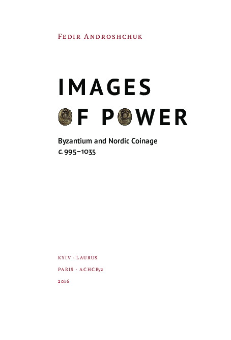 (PDF) Fedir Androshchuk (Фёдор Андрощук) ⎥ IMAGES OF POWER Byzantium ...