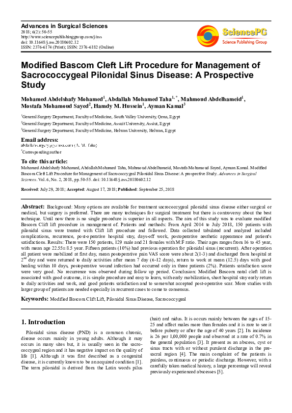 (PDF) Modified Bascom Cleft Lift Procedure for Management of ...