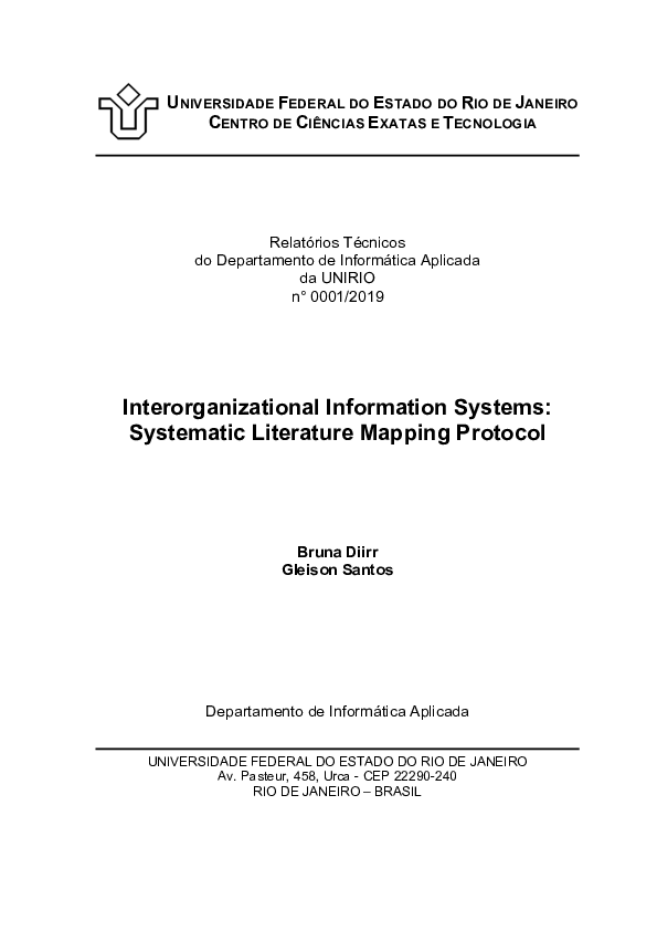 (PDF) Interorganizational Information Systems: Systematic Literature Mapping Protocol