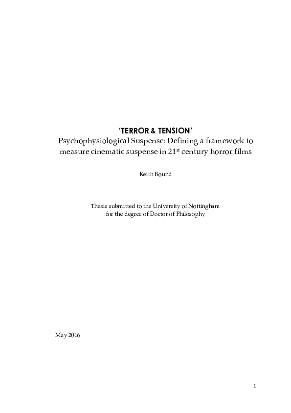 (PDF) Terror & tension' psychophysiological suspense: defining a ...