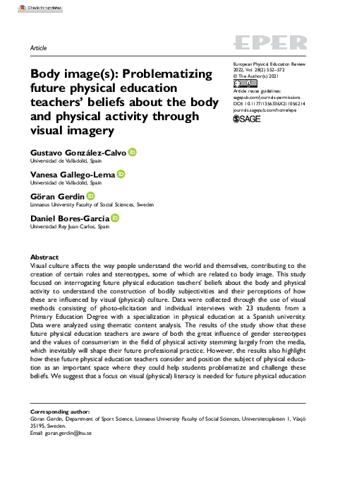 (PDF) Body image(s): Problematizing future physical education teachers ...