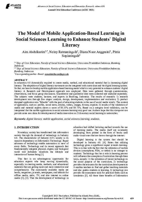 (PDF) The Model of Mobile Application-Based Learning in Social Sciences ...