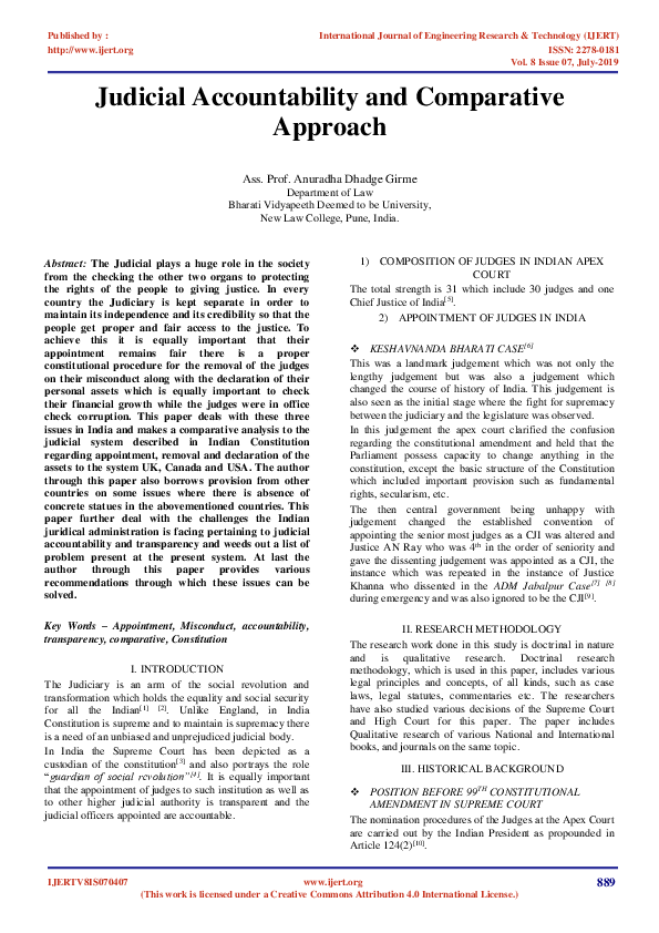 (PDF) Judicial Accountability and Comparative Approach