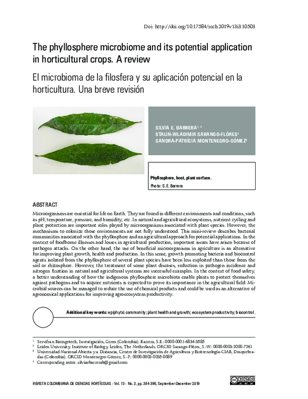 (PDF) The phyllosphere microbiome and its potential application in ...