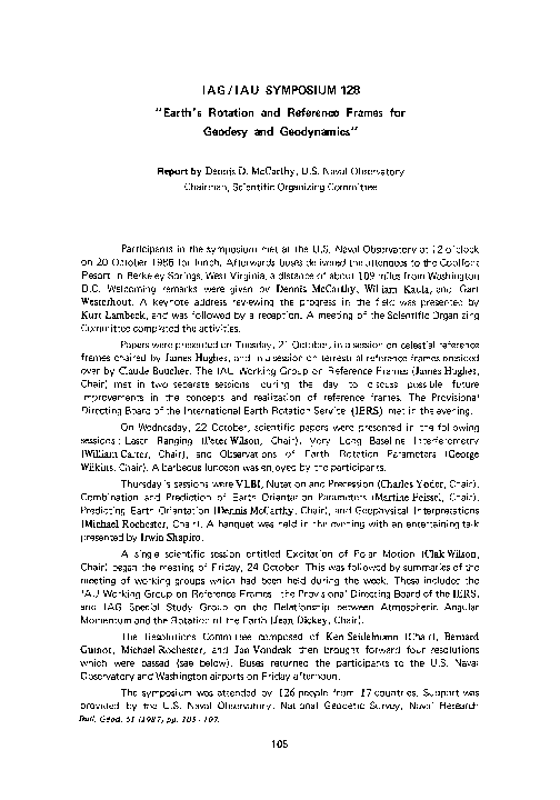 (PDF) IAG/IAU Symposium 128
