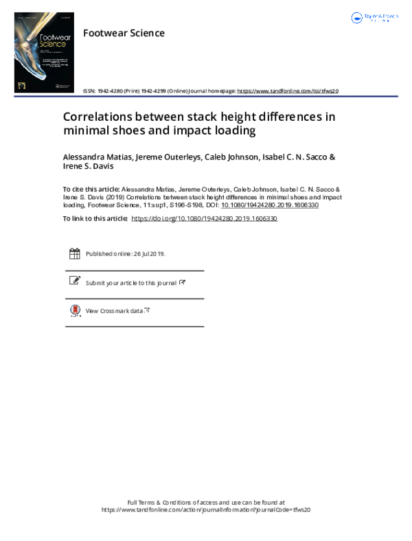 (PDF) Correlations between stack height differences in minimal shoes ...