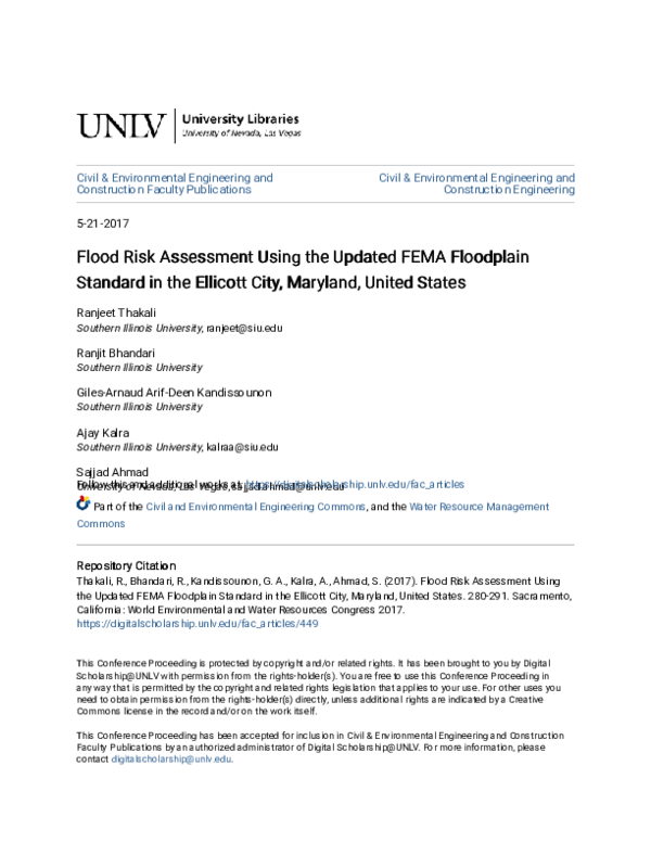 (PDF) Flood Risk Assessment Using the Updated FEMA Floodplain Standard ...