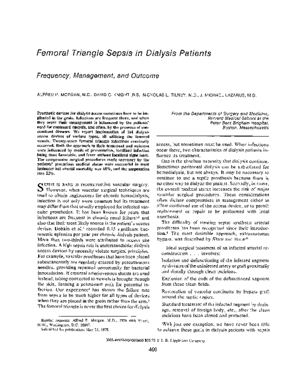 (PDF) Femoral Triangle Sepsis in Dialysis Patients