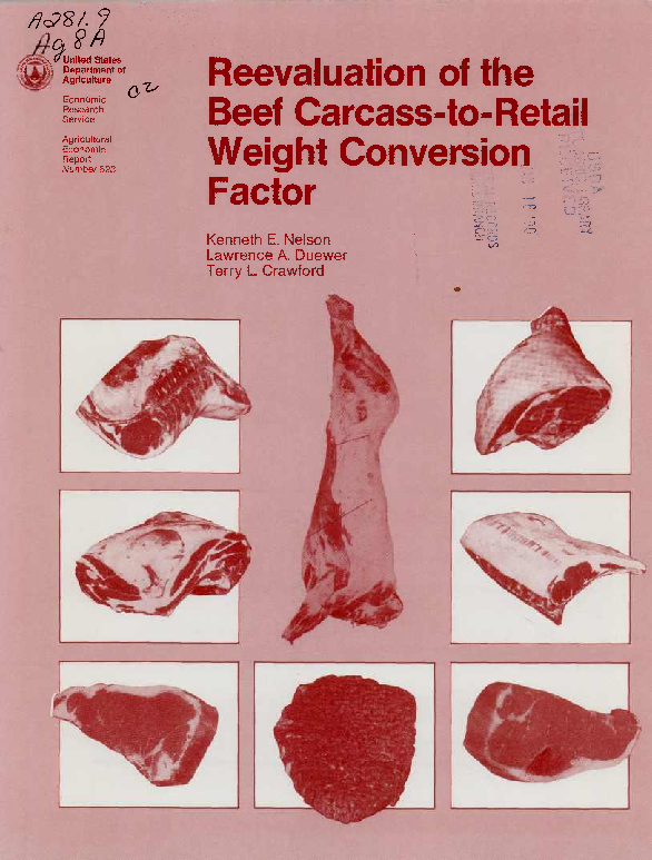(PDF) Reevaluation of the Beef Carcass-To-Retail Weight Conversion Factor